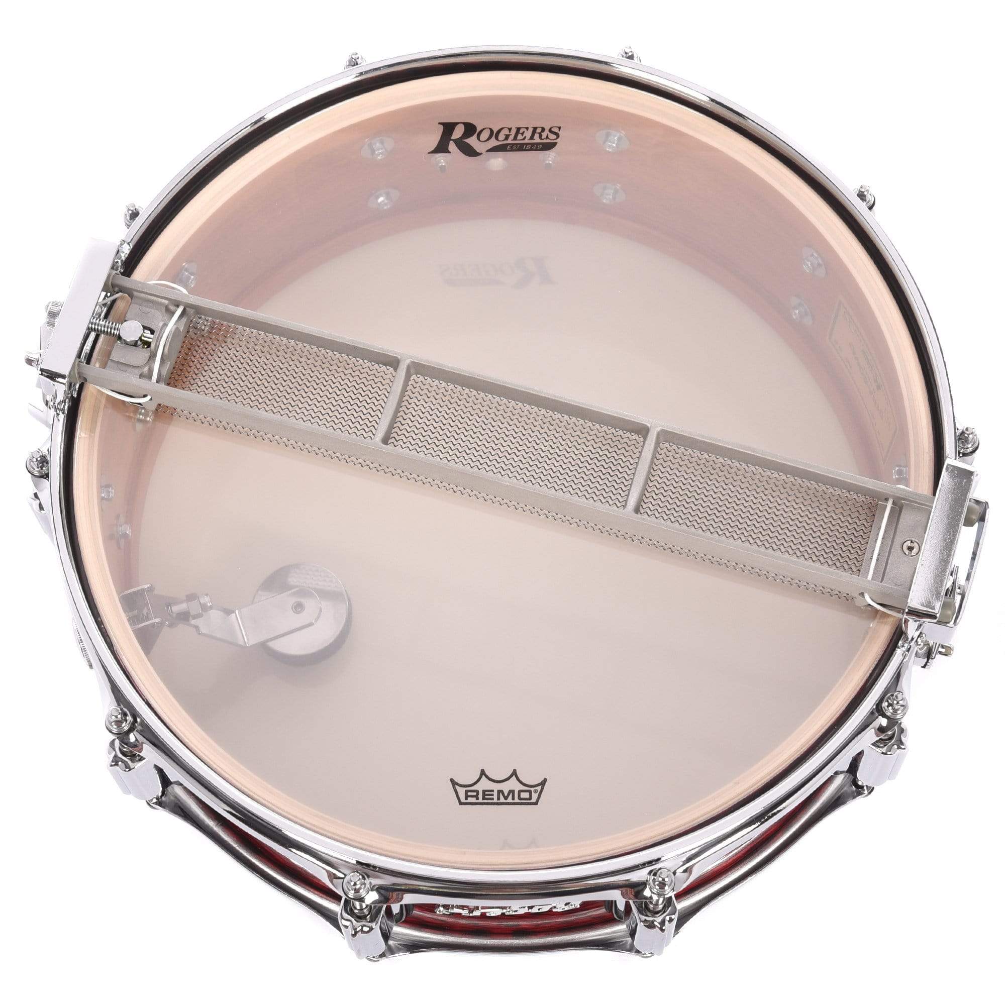 Rogers 5x14 Dyna-Sonic Wood Snare Drum Red Onyx – Chicago Music Exchange