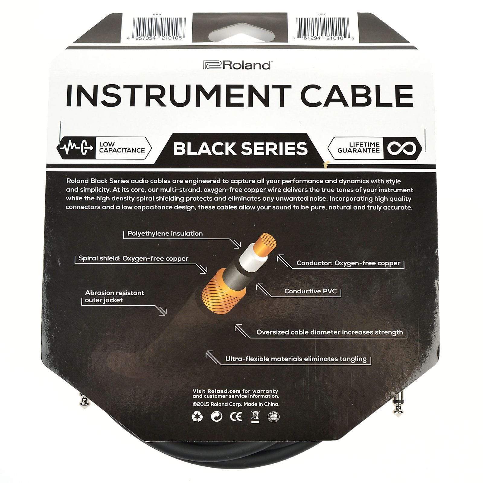 Roland Black Series 10ft S/S 1/4” Instrument Cable – Chicago Music Exchange