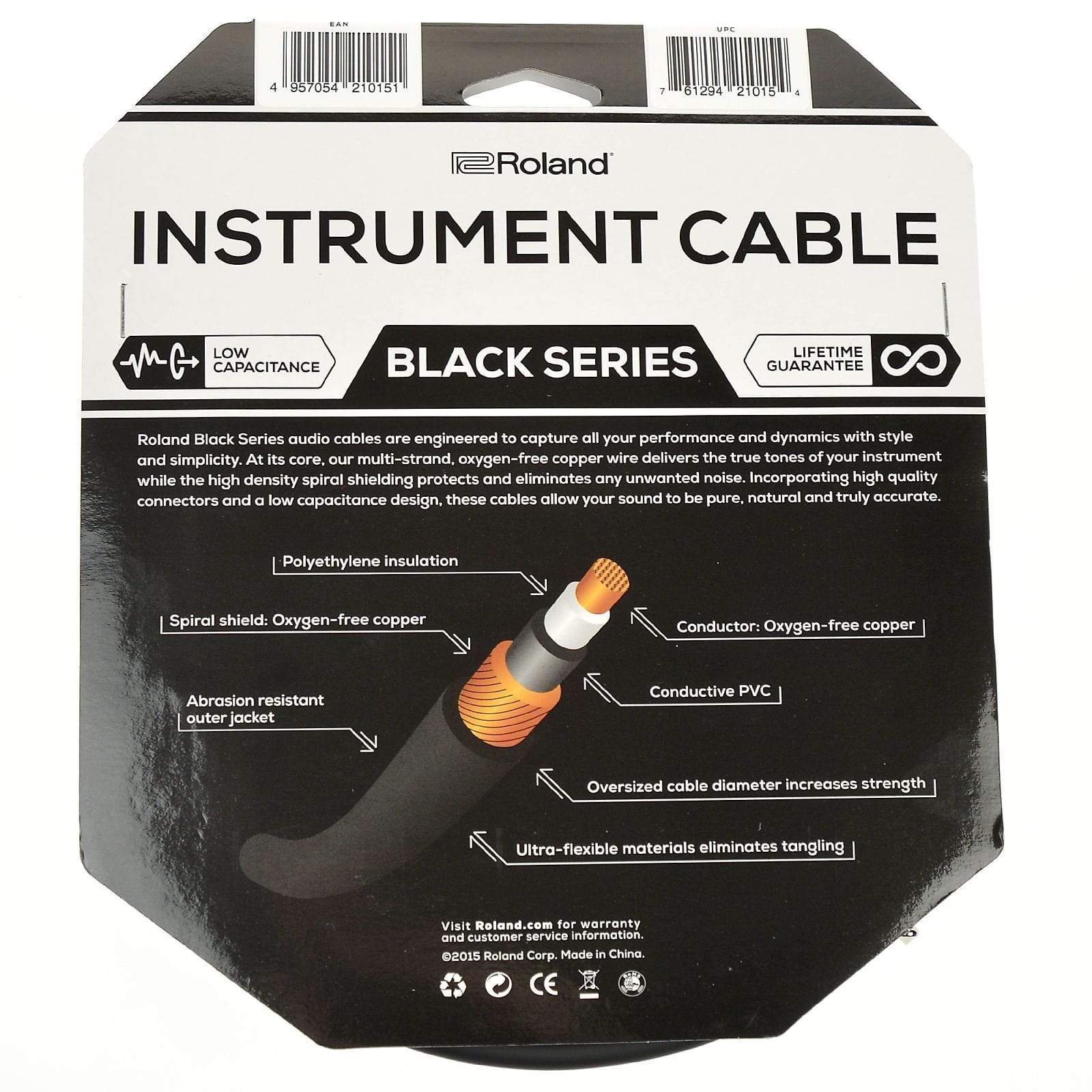Roland Black Series 20ft A/S 1/4” Instrument Cable – Chicago Music Exchange