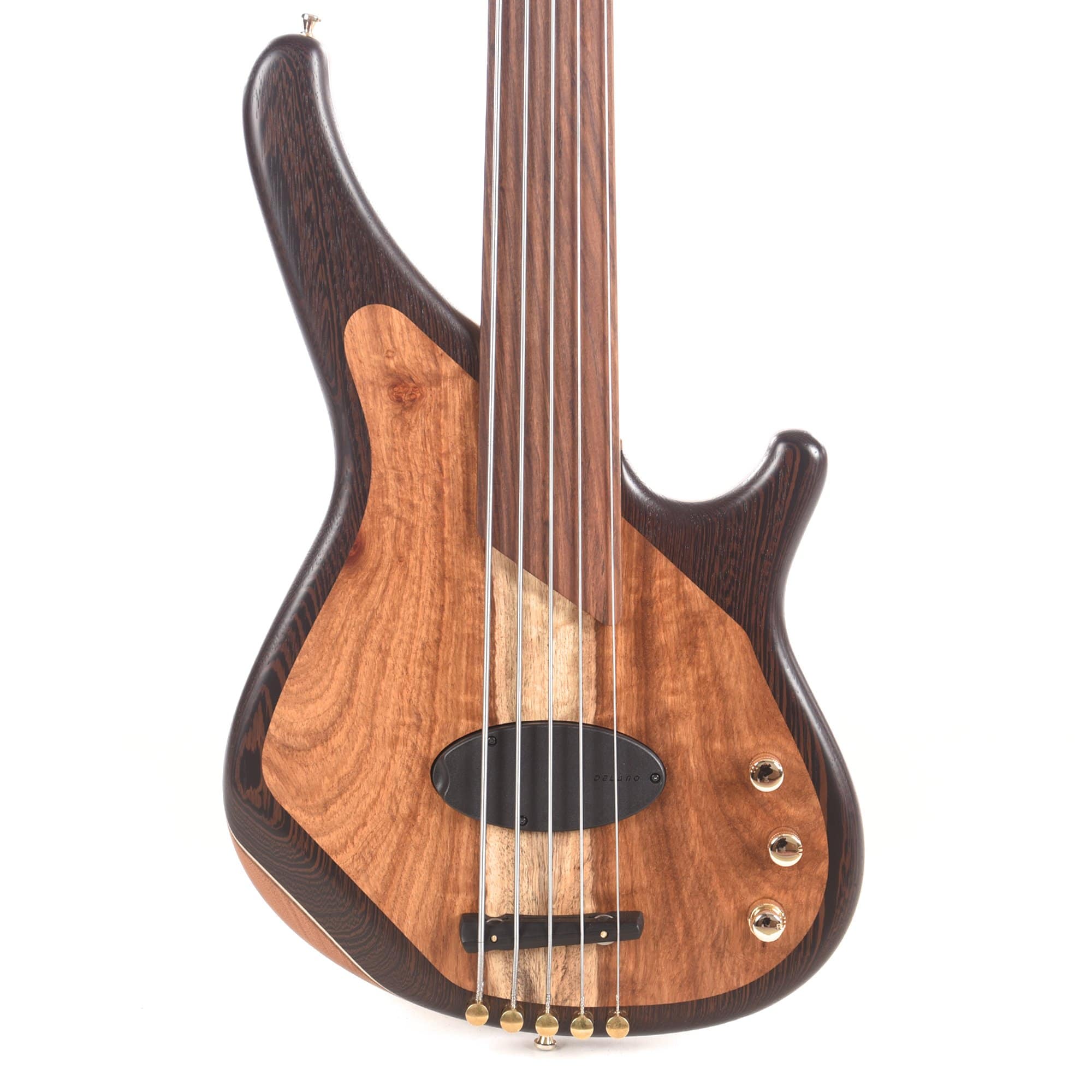 Sandberg Custom Thinline Wenge/Koa 5-String Fretless Bass – Chicago ...