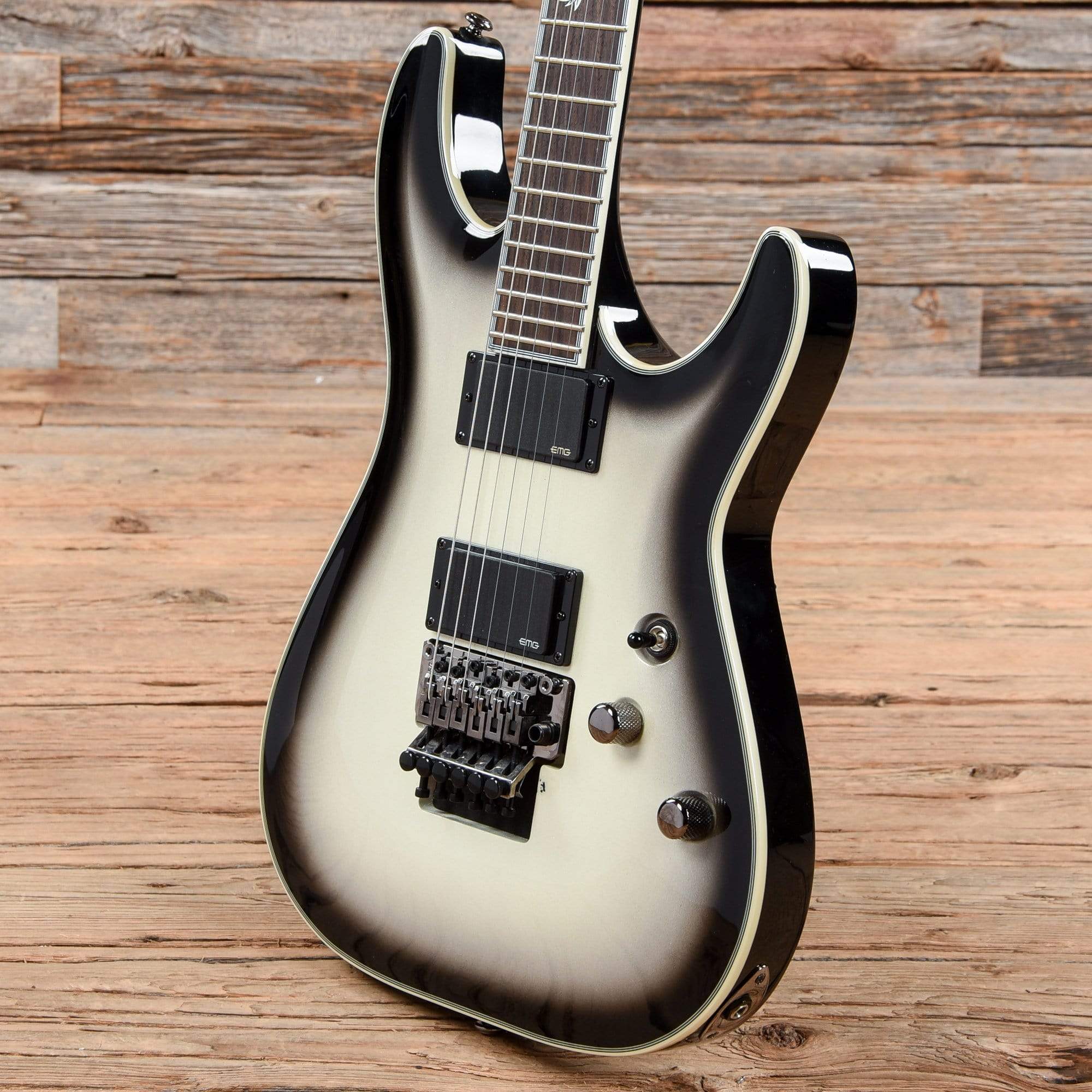 Schecter Jake Pitts Signature C-1 FR Metallic White w/ Metallic Black ...