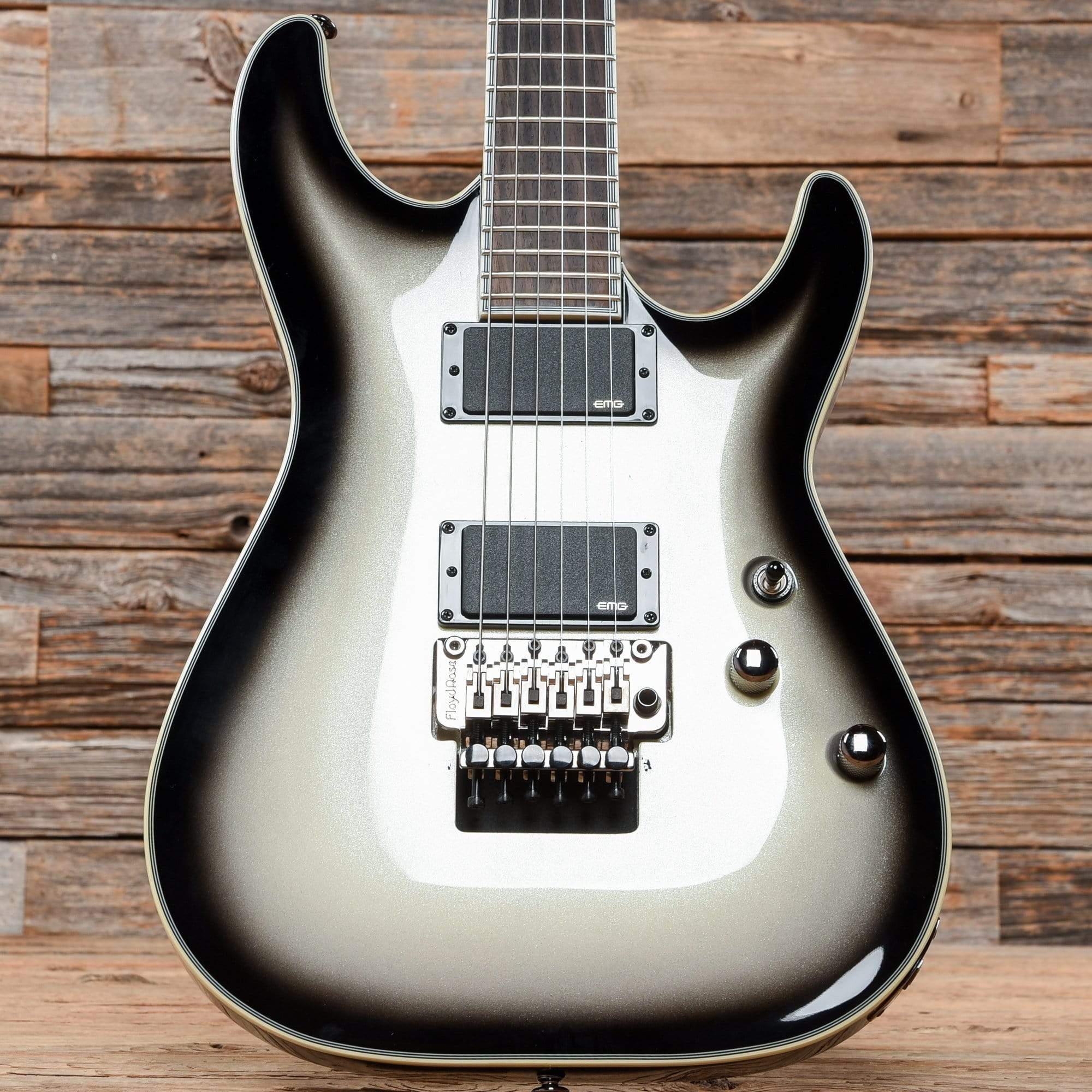 Schecter Jake Pitts Signature C-1 FR Metallic White w/ Metallic Black ...