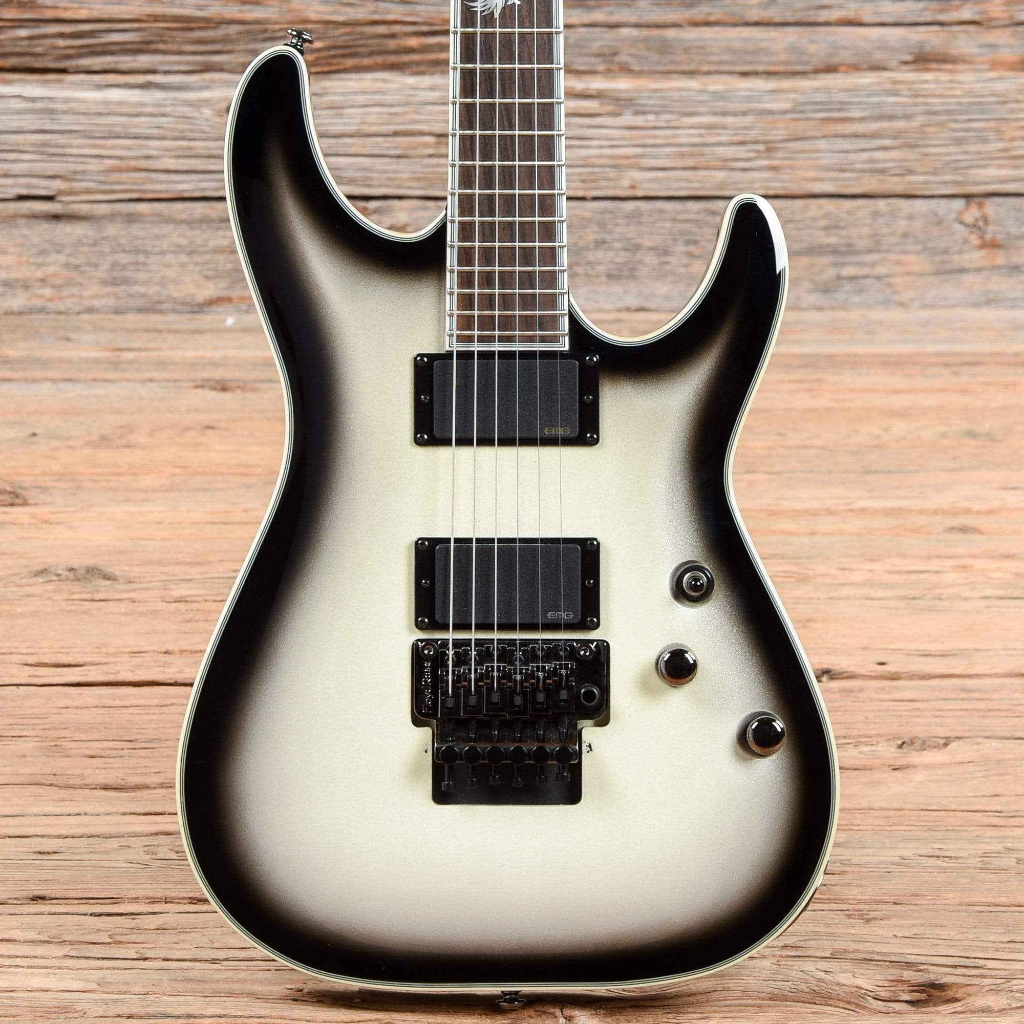 Schecter Jake Pitts Signature C-1 FR Metallic White w/ Metallic Black ...