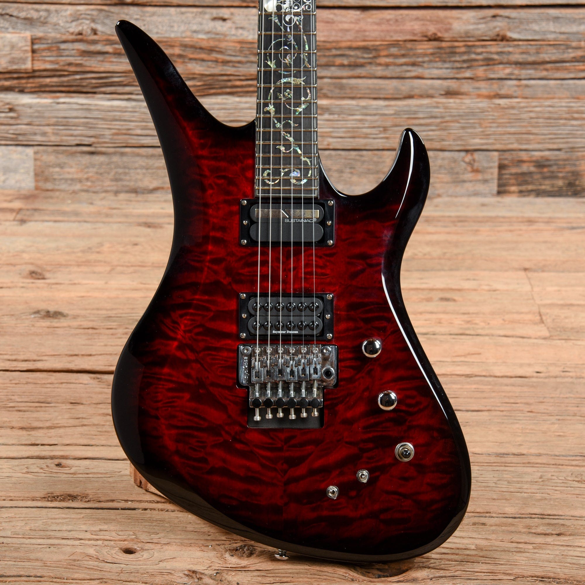 Schecter Nikki Stringfield A-6 FR S Signature Sustaniac Bright Red Bur ...