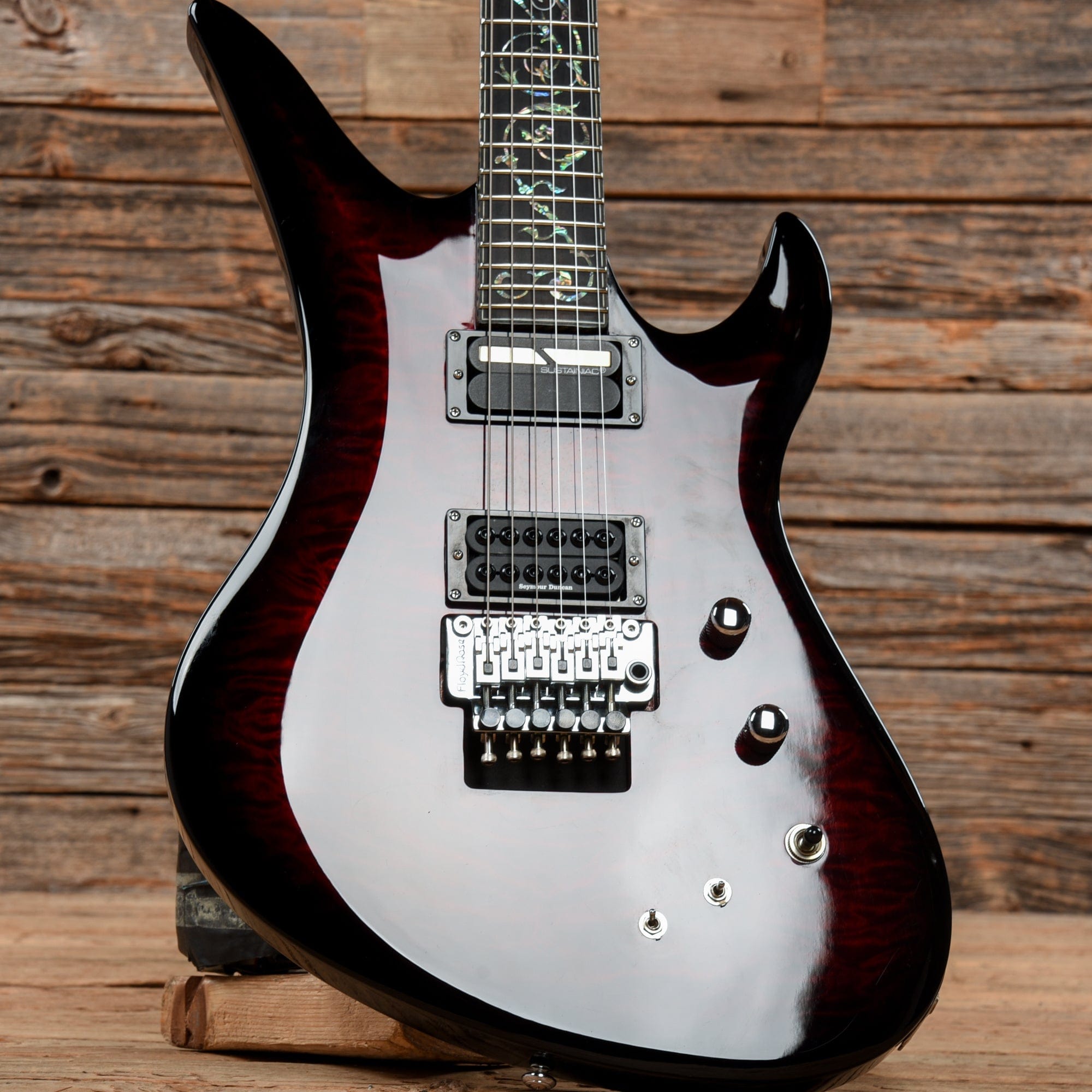 Schecter Nikki Stringfield A-6 FR S Signature Sustaniac Bright Red Bur ...