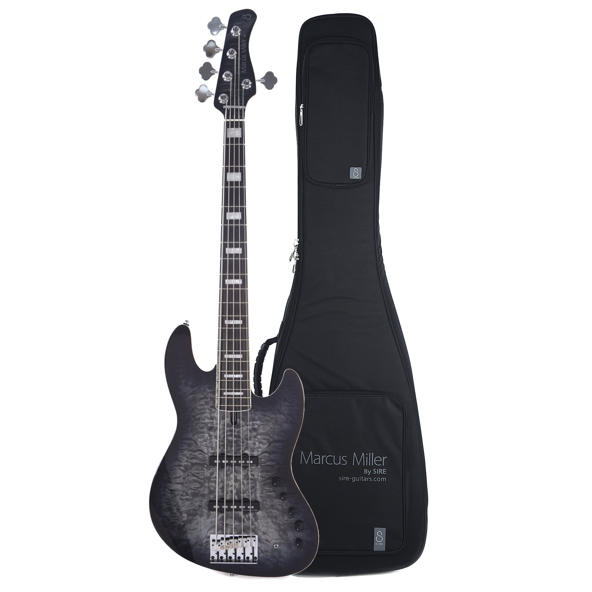 Sire Marcus Miller V9 Swamp Ash/Quilted Maple 5-String Transparent Bla ...