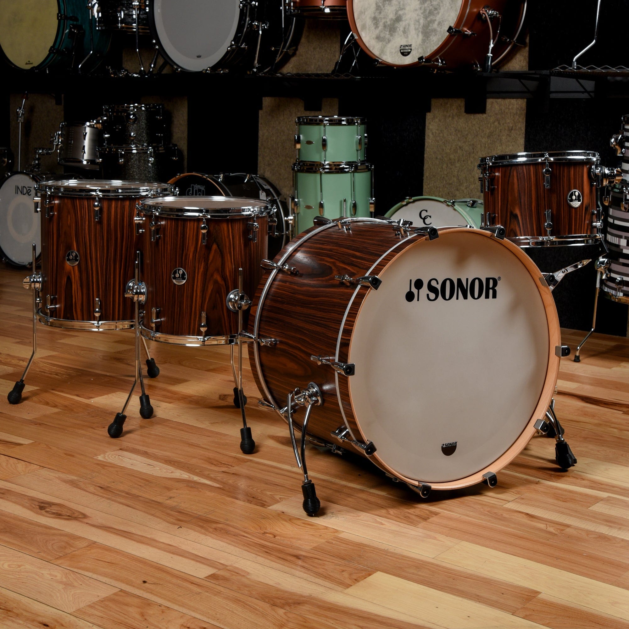 Sonor S Classix 13/14/16/24 Drum Kit Rosewood – Chicago Music Exchange