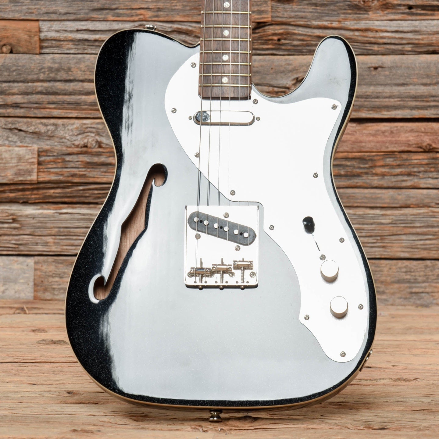 Squier Classic Vibe '60s Telecaster Thinline Black Metallic w/Silver A ...