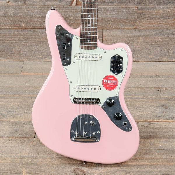 Squier Classic Vibe '60s Jaguar Shell Pink w/Matching Headcap & 3-Ply ...
