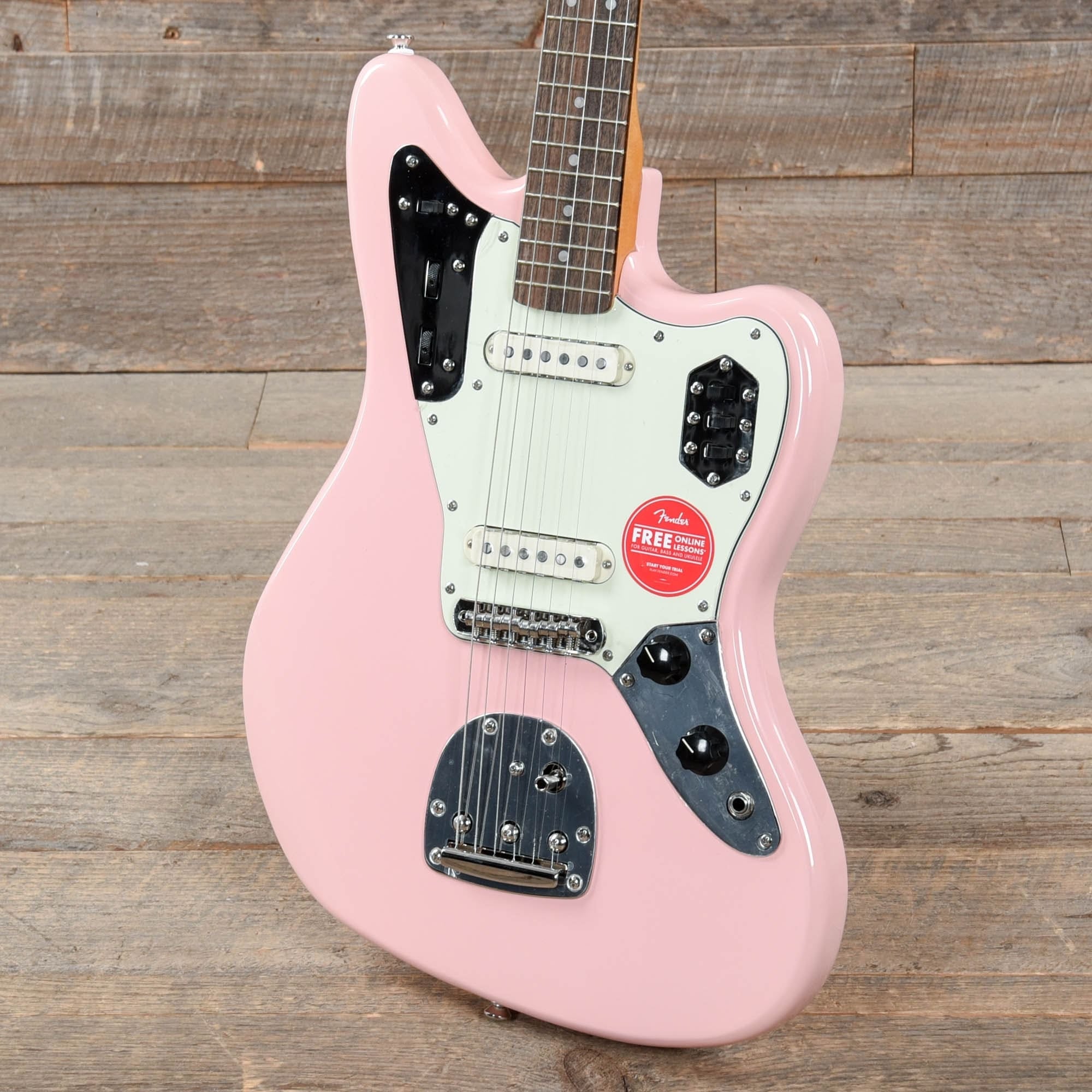 Squier Classic Vibe '60s Jaguar Shell Pink w/Matching Headcap & 3-Ply ...