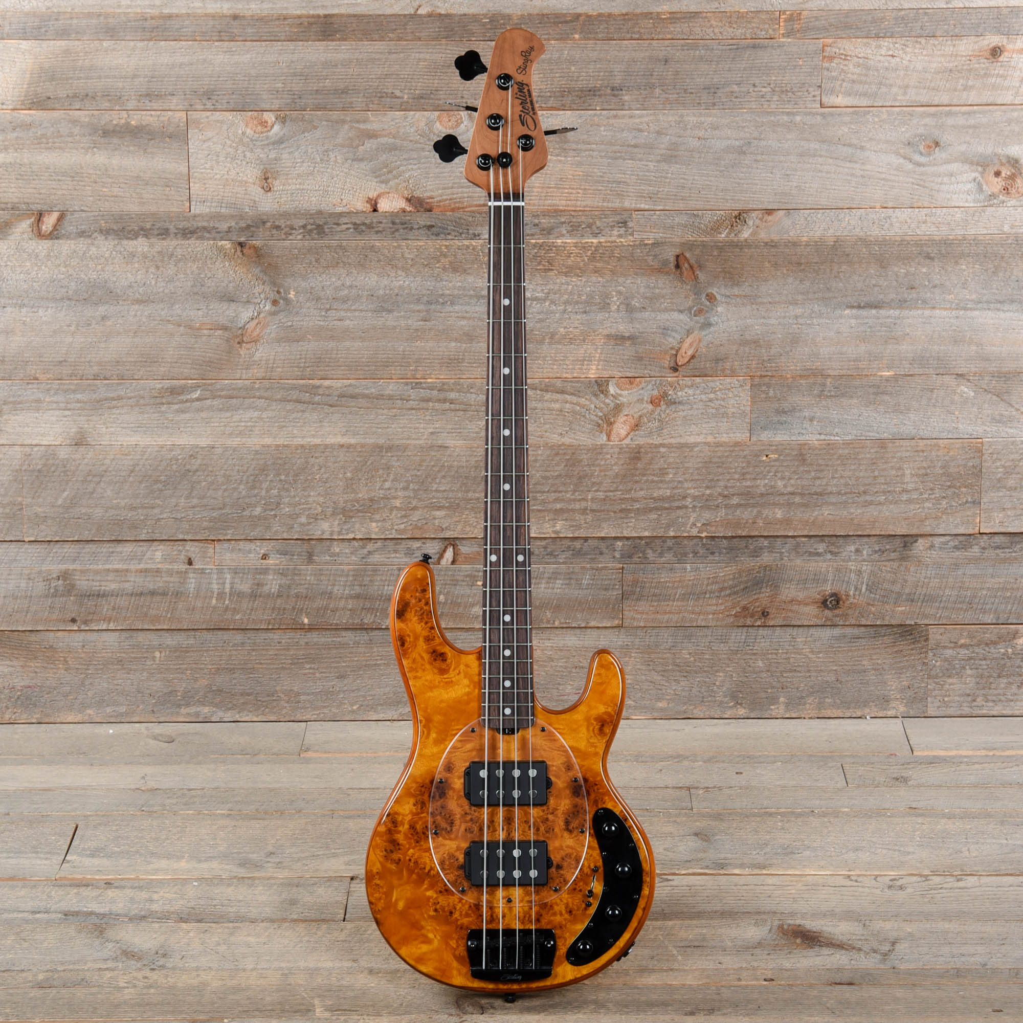 Sterling by Music Man StingRay RAY34 HH Poplar Burl Amber – Chicago ...