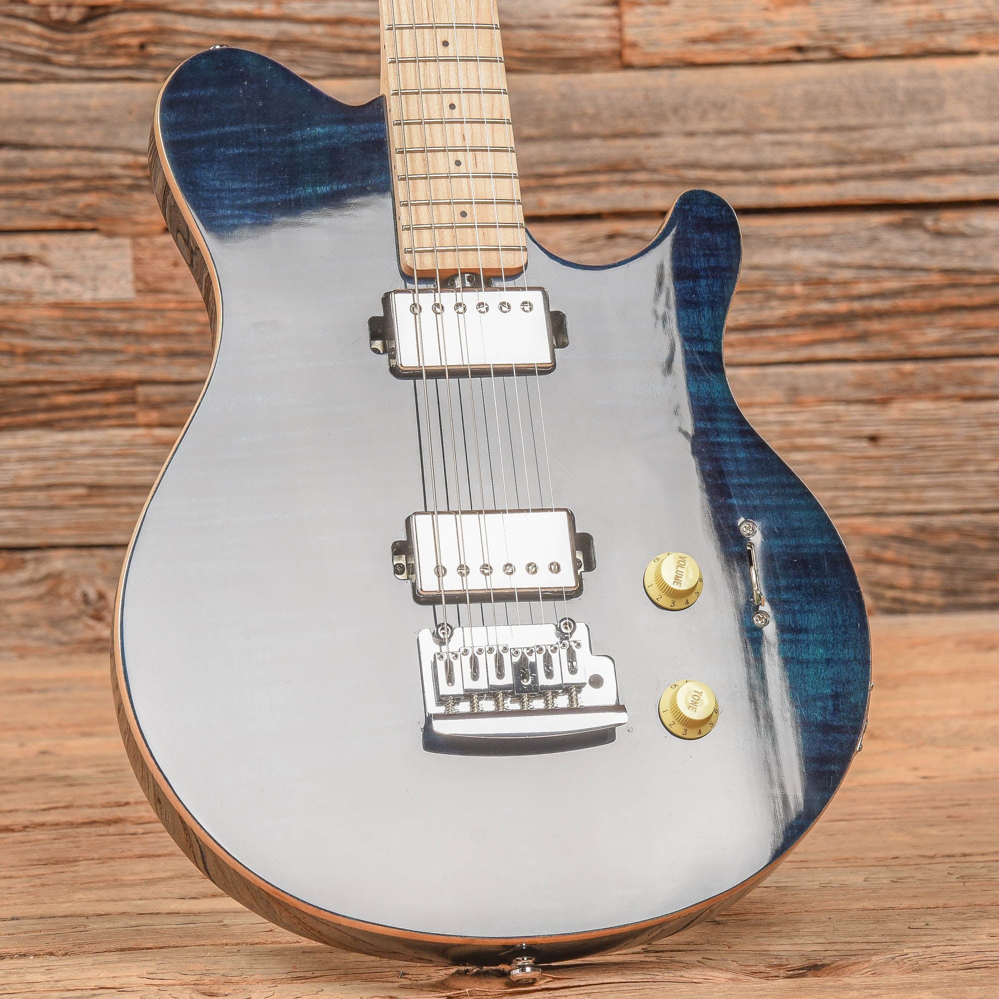 Sterling by Music Man AX3 SUB Axis Transparent Blue – Chicago Music ...