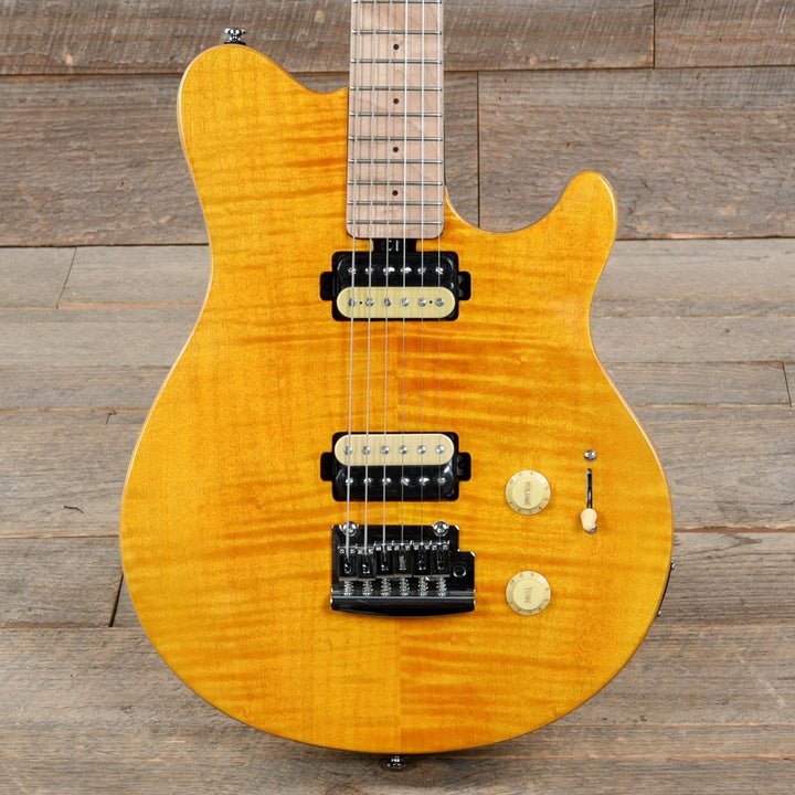 Sterling by Music Man S.U.B. Series Axis Flame Maple Top Trans Gold ...