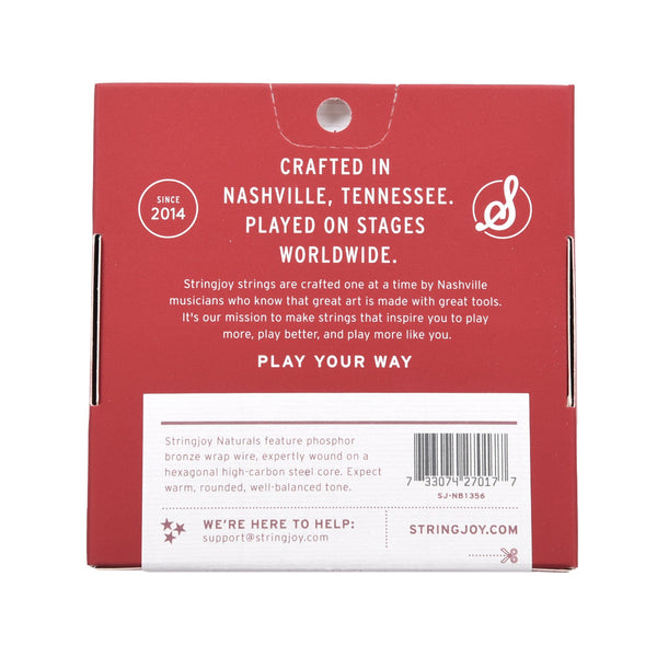 Stringjoy Naturals Medium Gauge 13-56 Phosphor Bronze Acoustic Guitar ...