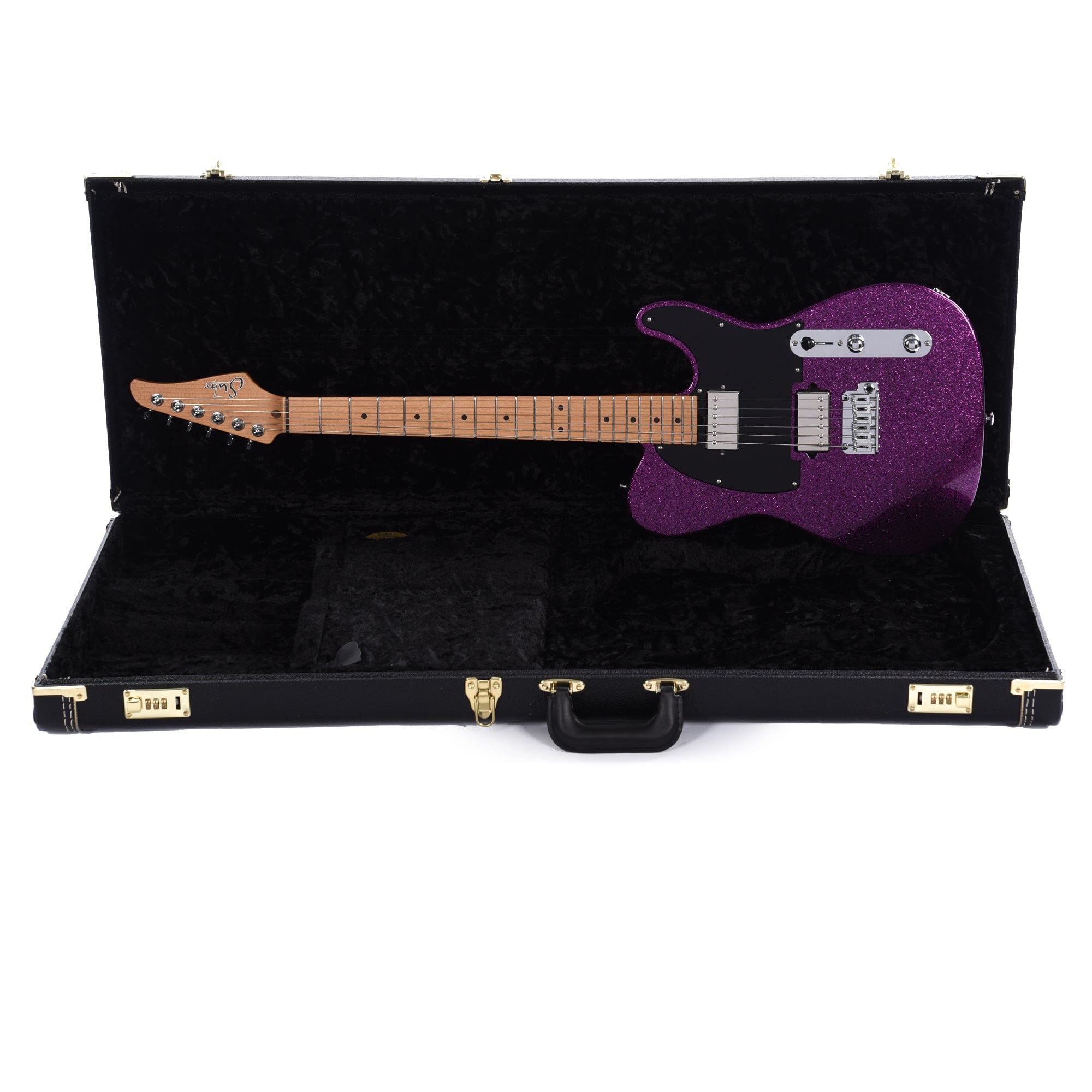 Suhr Custom Classic T Paulownia HH Purple Sparkle w/1-Piece Roasted Ma ...