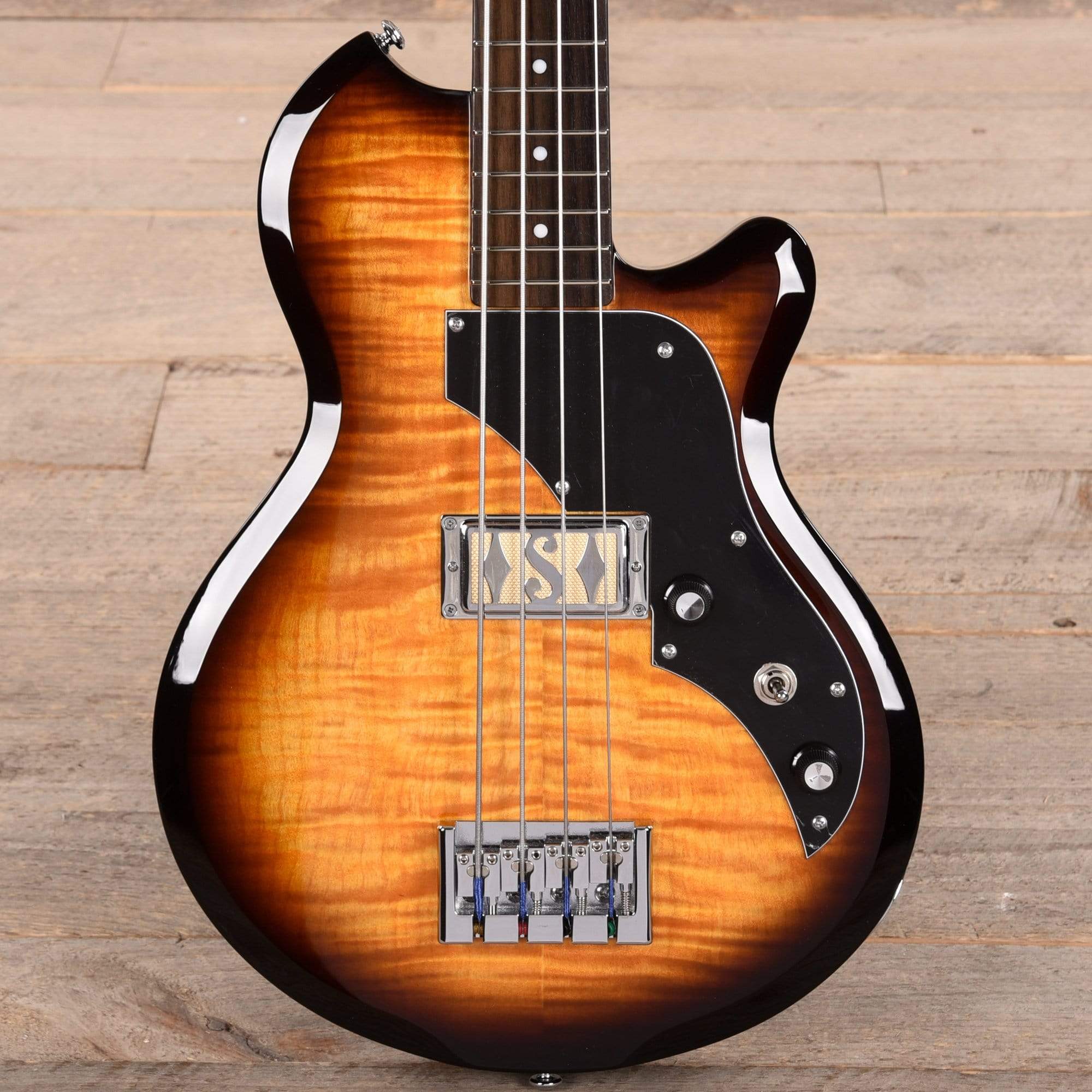Supro Huntington I Bass Tobacco Sunburst w/Piezo – Chicago Music Exchange