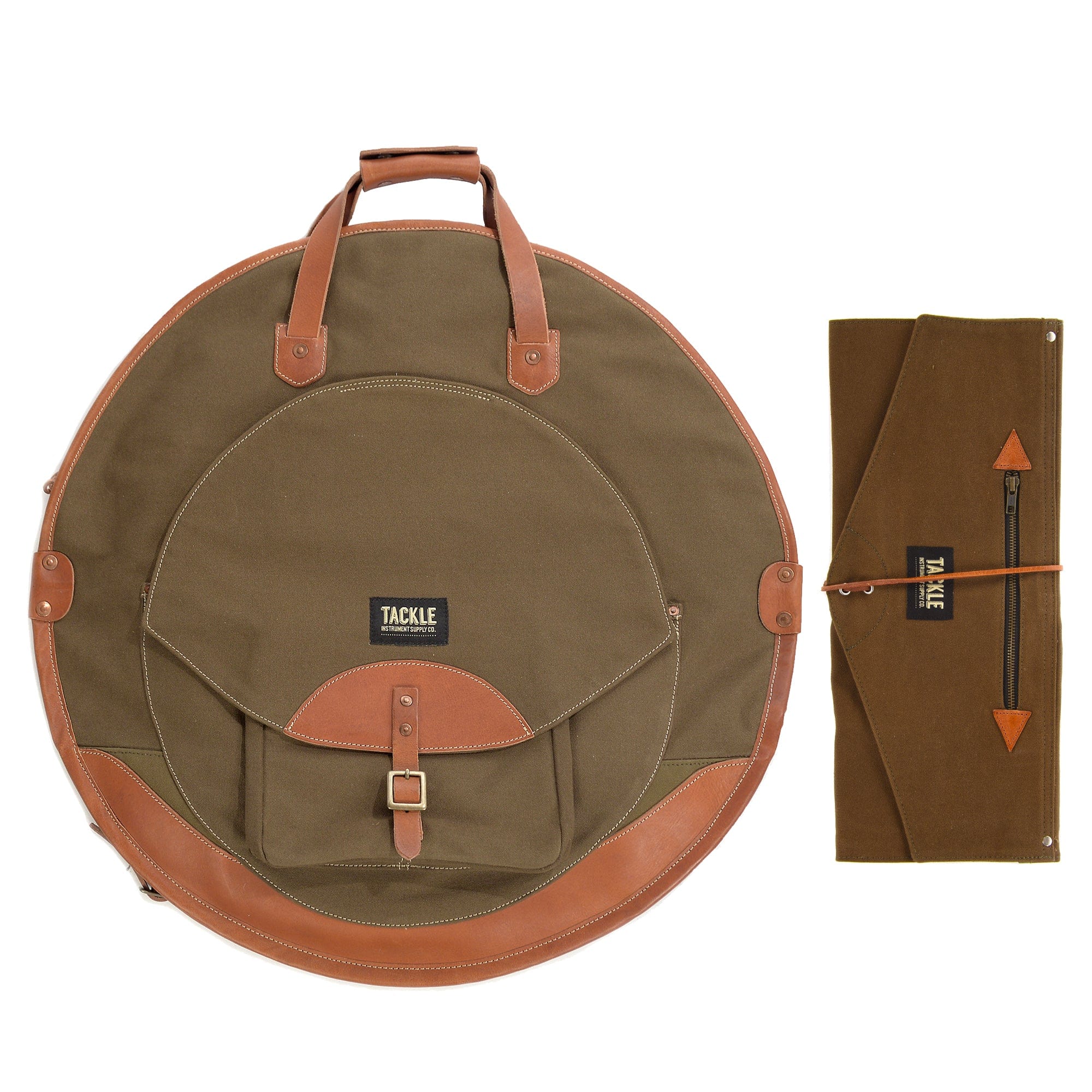Tackle 24" Backpack Cymbal Bag and Roll-Up Stick Bag Forest Green Bund ...