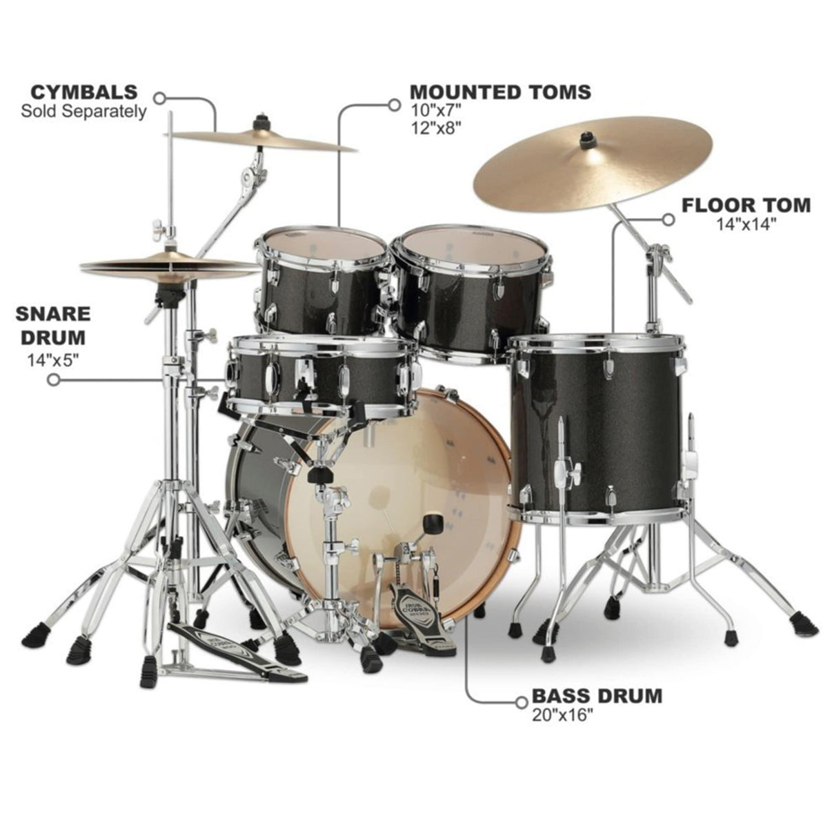 Tama Superstar Classic 10/12/14/20/5x14 5pc. Drum Kit Midnight Gold Sp ...