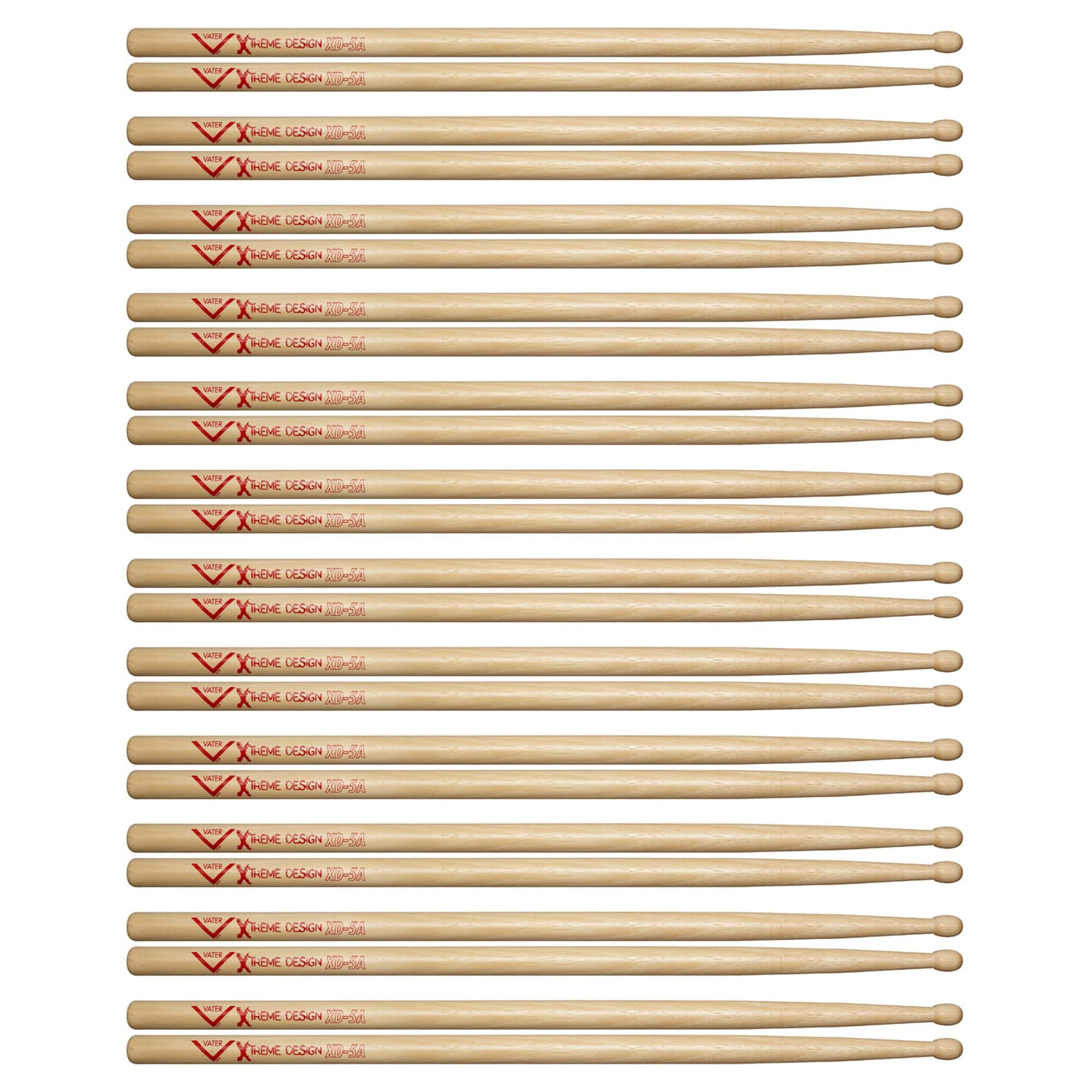 Vater Xtreme Design 5A Wood Tip Drum Sticks (12 Pair Bundle) – Chicago ...