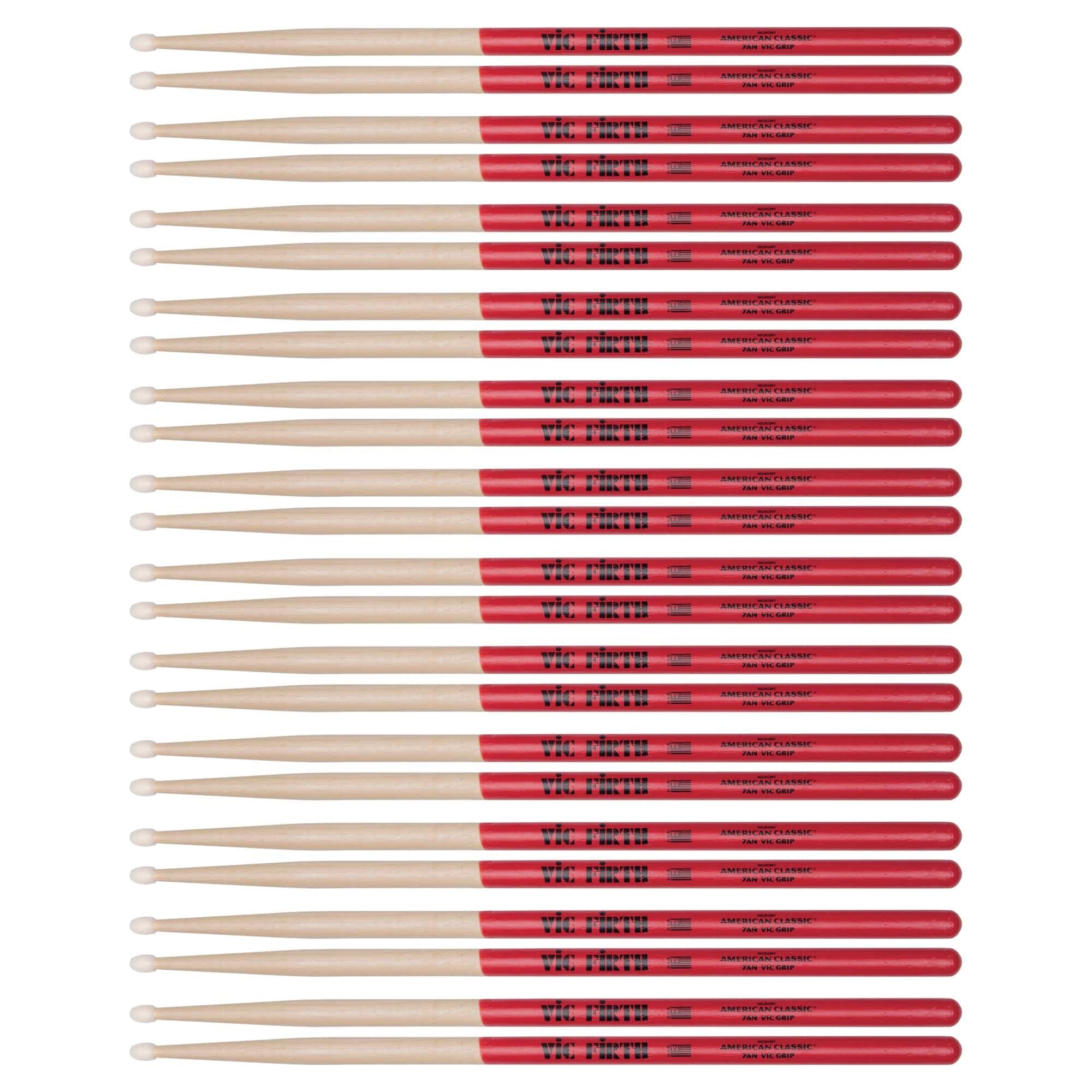 Vic Firth American Classic 7A Vic Grip Nylon Tip Drum Sticks (12 Pair ...