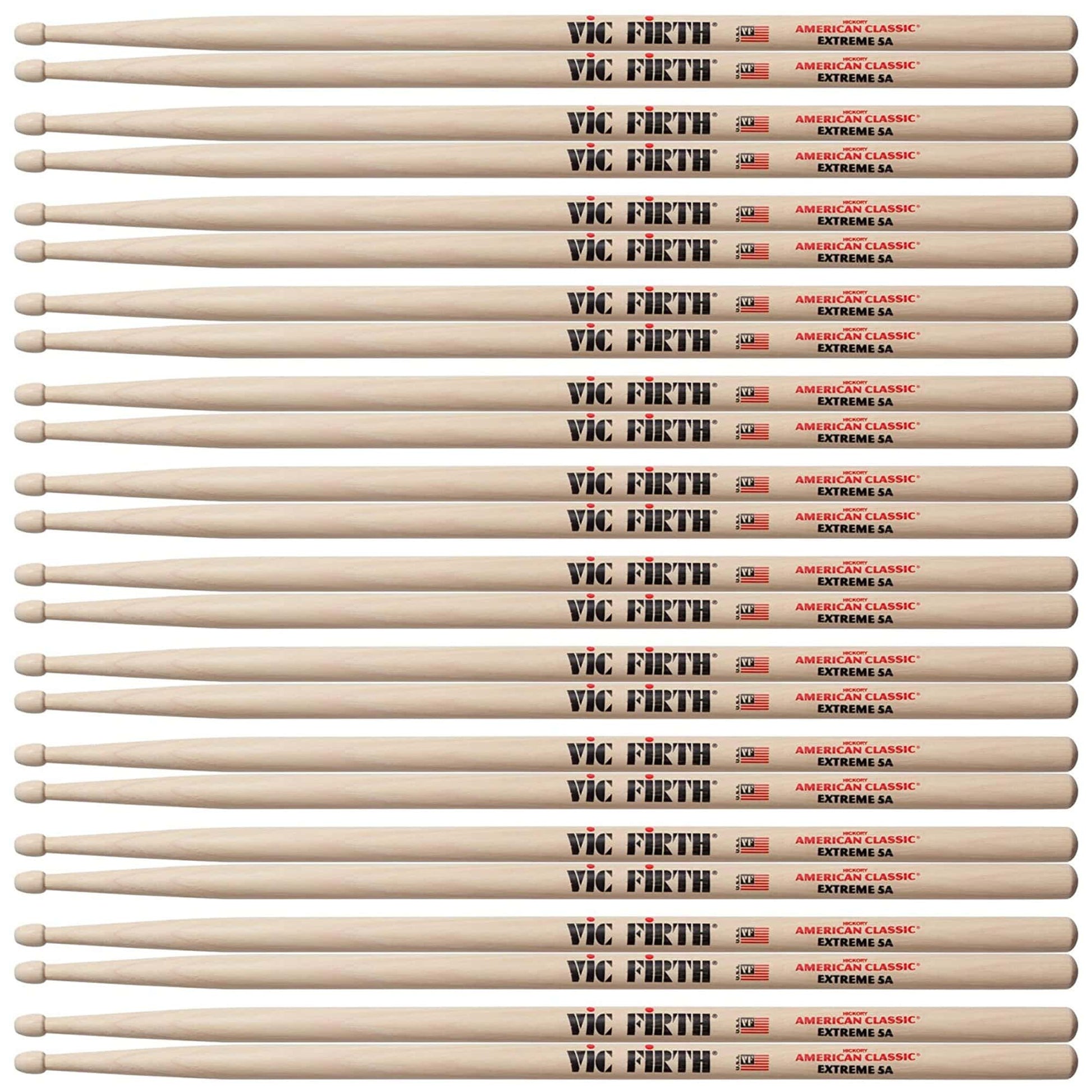 Vic Firth Extreme X5A Wood Tip Drum Sticks (12 Pair Bundle) – Chicago ...