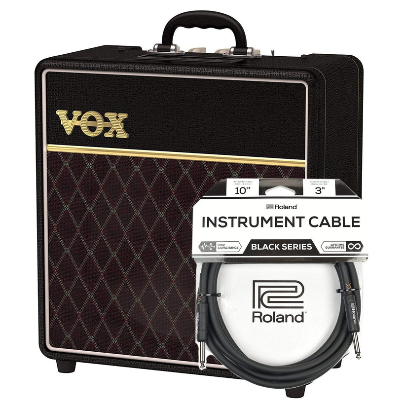 Vox AC4 4 Watt 1x12 Classic Limited Edition Combo Cable Bundle ...