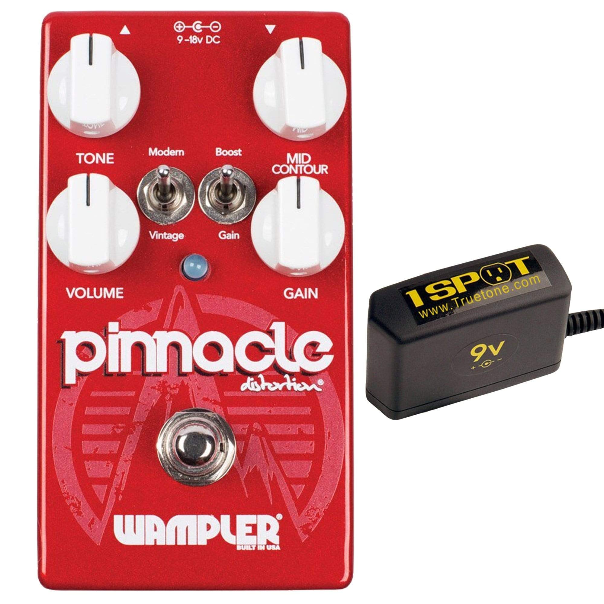 Wampler Pinnacle Distortion Bundle w/ Truetone 1 Spot Space Saving 9v ...