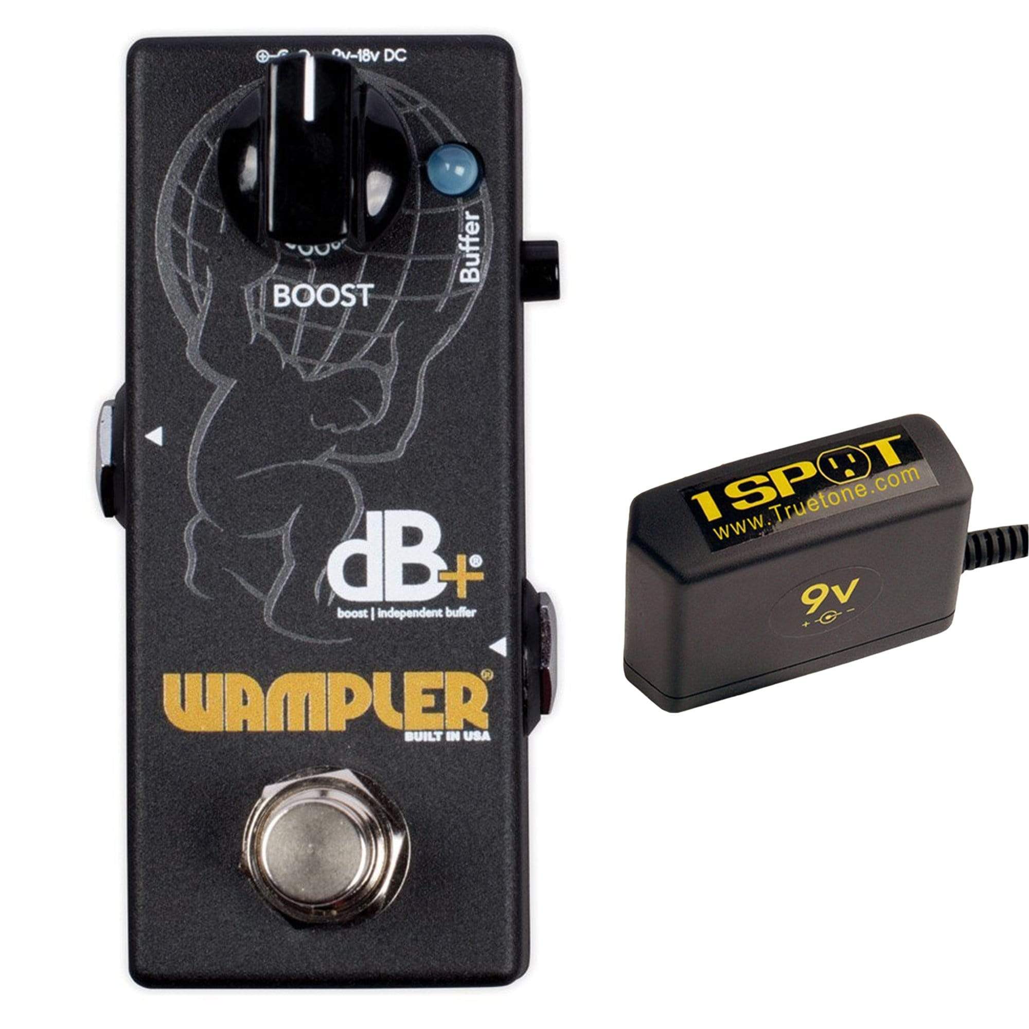 Wampler db+ Buffer/Boost Pedal Bundle w/ Truetone 1 Spot Space Saving ...