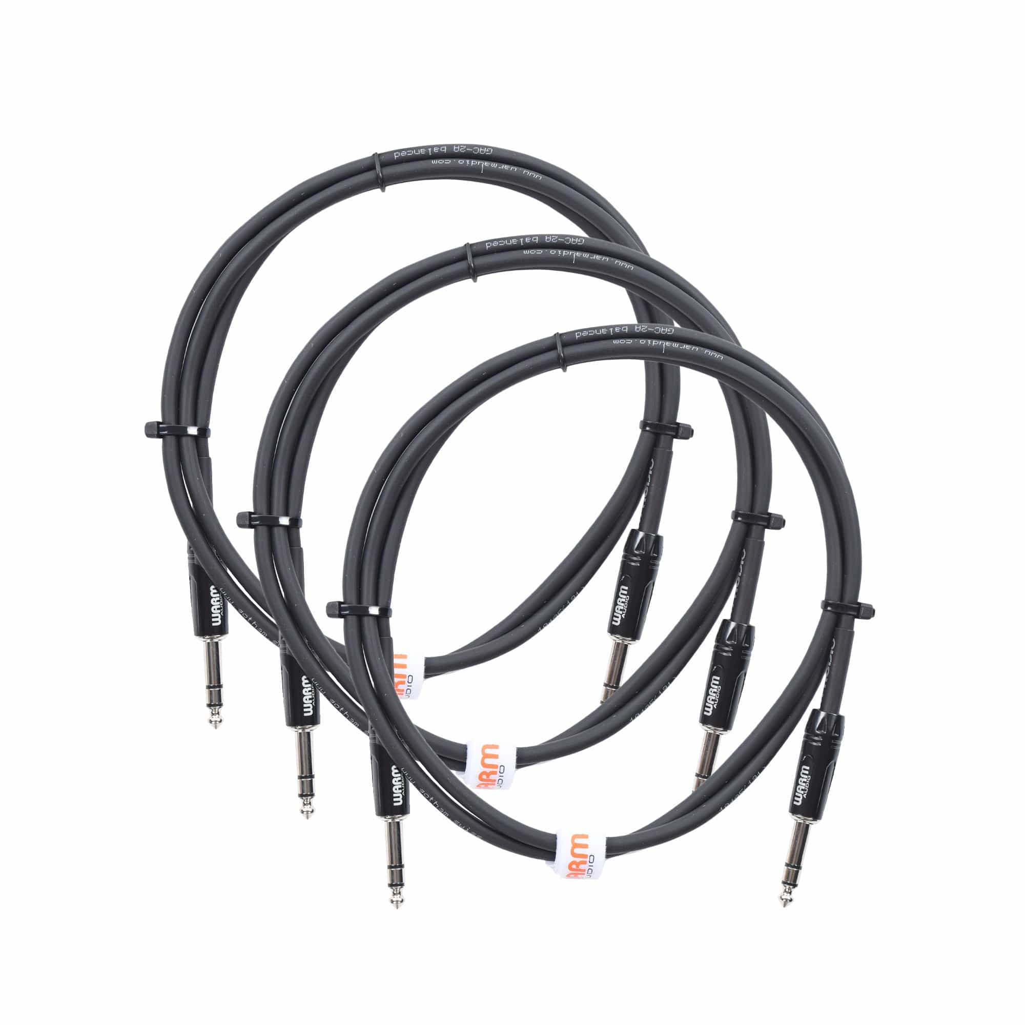 Warm Audio Pro-TRS-5' Pro Series TRS to TRS Cable 5' 3 Pack Bundle ...