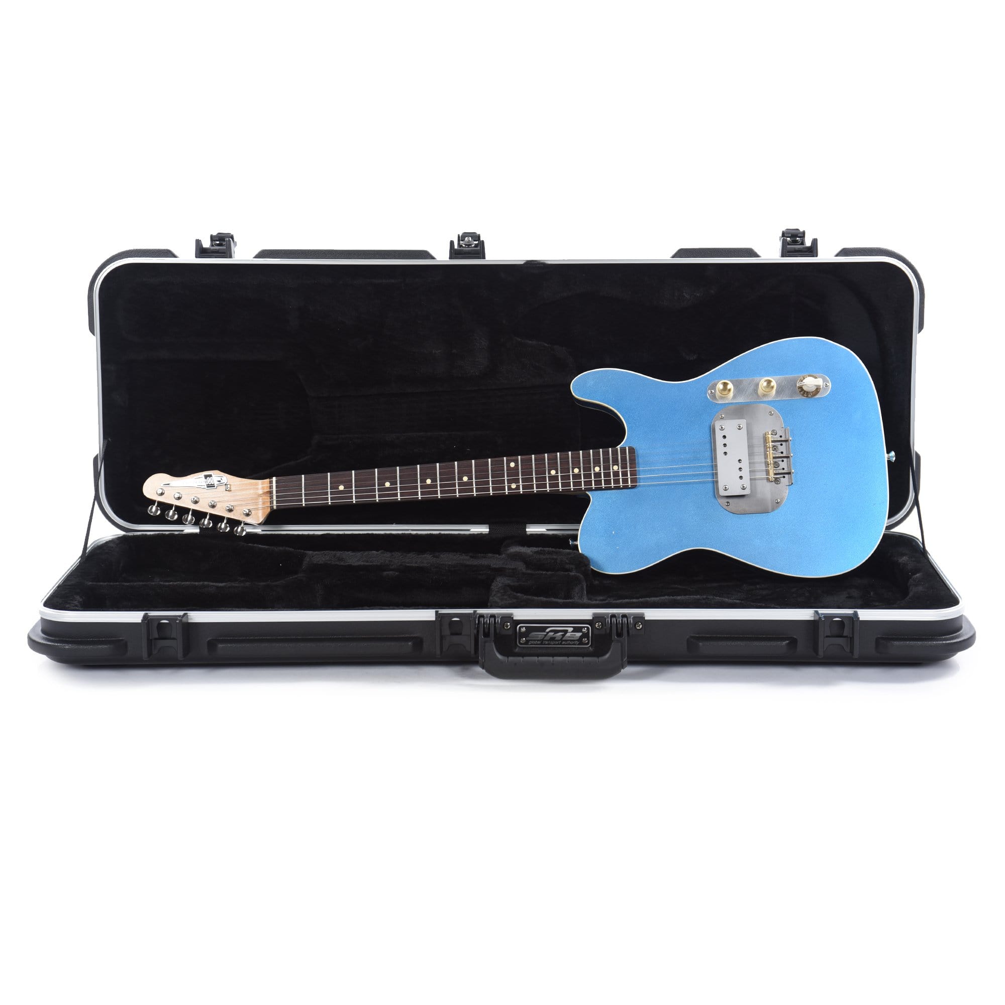 Waterslide E-Style Coodercaster Aged Lake Placid Blue Nitro w/Mojo Lap ...