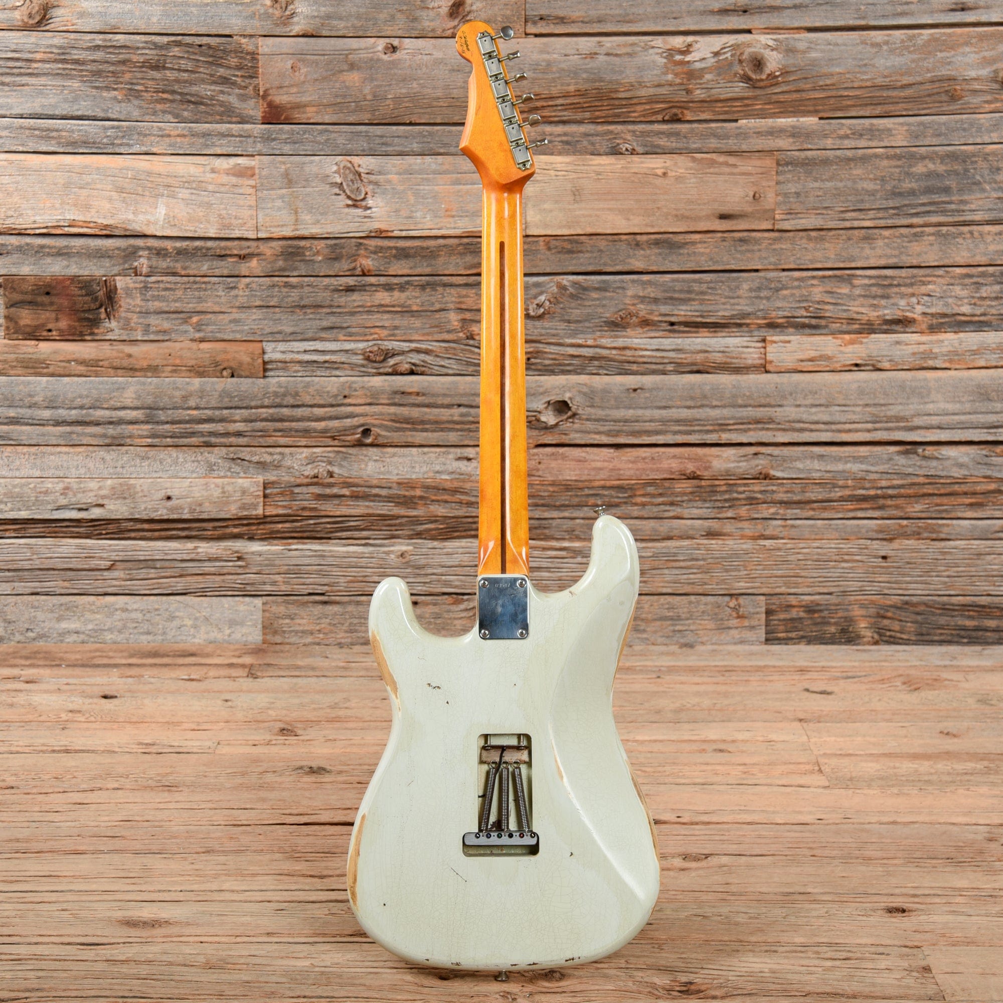Whitfill Relic'd "S" Style Olympic White 2015 – Chicago Music Exchange