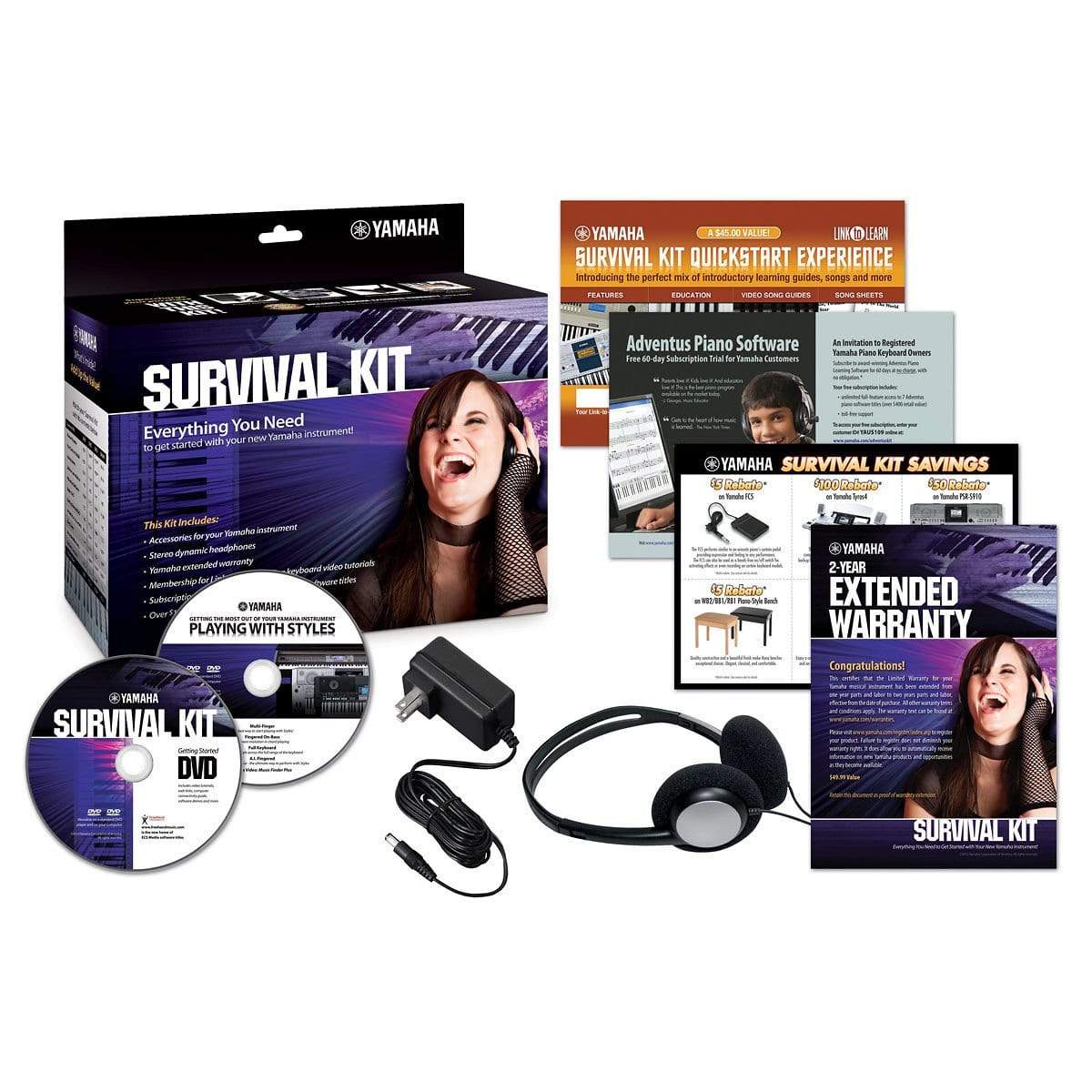 Yamaha SKC Electronic Survival Kit w/Headphones & Power Adapter ...